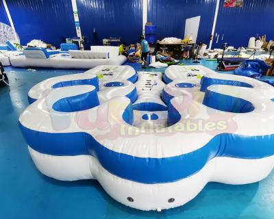 China jogos exteriores do flutuador da água da piscina da ilha inflável do barco 1000D à venda