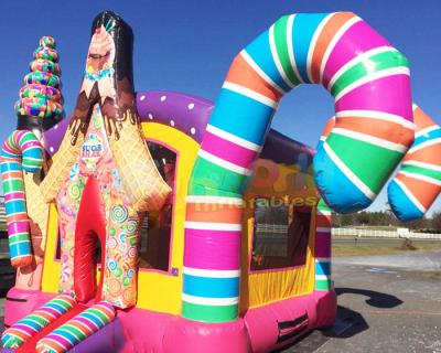 China Casa inflable de la despedida del caramelo de la diapositiva de la gorila de la lona de los niños en venta