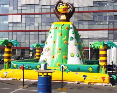 China Monkey Bounce House 0.55mm PVC Inflatable Climbing Wall for sale