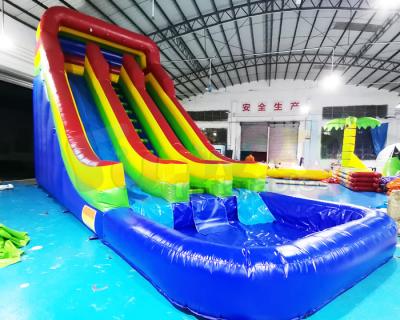 China Playground Outdoor Inflatable Water Slides Double Side Jumping Bouncer for sale