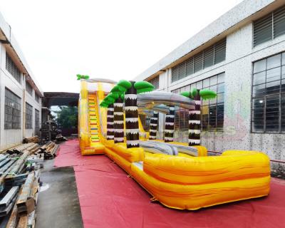 中国 ODM屋外の膨脹可能な水スライドの巨大で長いヤシの木の跳ね上がりの家 販売のため