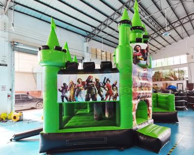 China Corrediça inflável de salto do leão-de-chácara do castelo do super-herói combinado para o hotel à venda