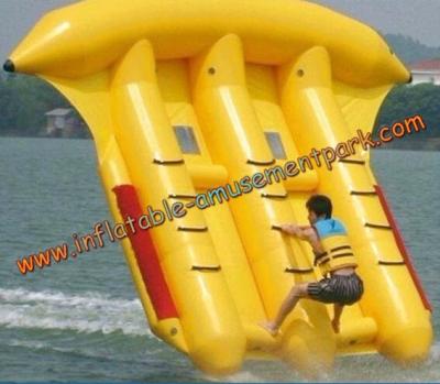 China 3m Width Yellow Inflatable Banana Boat  , Inflatable Flyfish For Adults for sale