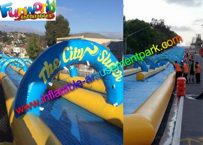 China Giant 100M Famous Inflatable Big Water Slide , Inflatable City Slide  For Summer for sale
