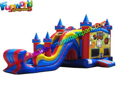 Cina Castello di salto dei bambini dello scorrevole gonfiabile pazzo variopinto dei buttafuori con le torrette in vendita