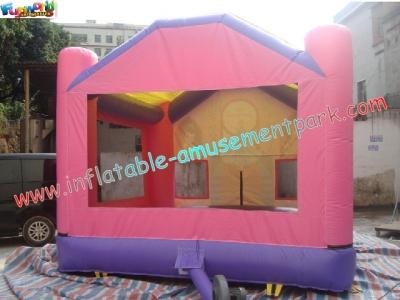 中国 inflatable Moonwalk Commercial Bouncy 0.55mm ポリ塩化ビニールの防水シートの子供のピンクの王女の城 販売のため