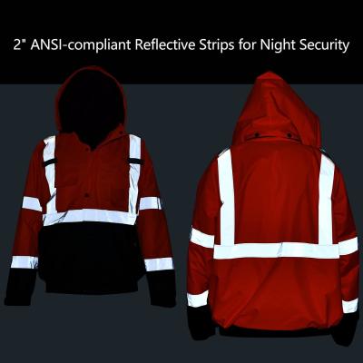Cina Ingranaggio 300D Oxford dell'ANSI EN20471 ciao Vis Waterproof Jacket Wet Weather in vendita