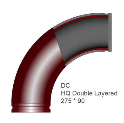 China 275 X 90 90 Degree Pipe Elbow 150.0mm Double Layered High Pressure Elbow Fitting for sale