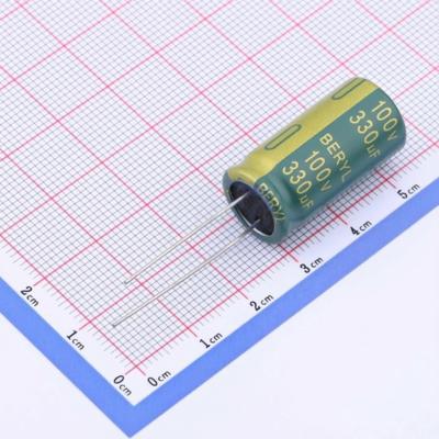 China Radial Aluminum Capacitor 330uF 100V 105C 3000 Hours Life BERYL Electronic Tech RC100M331LO13*25TH-2A1E for sale