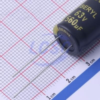 China Miniature Aluminum Electrolytic Capacitors Rated 105 Degrees BERYL Electronic Tech RF063M561LO13*20TA-1A1E with Performance for sale