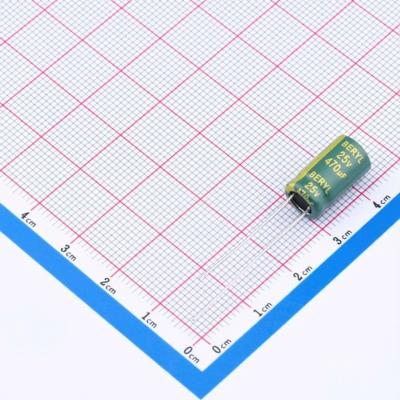 China Aluminum Electrolytic Radial Capacitor 470uF 25V BERYL Electronic Tech RC025M471LO8*14TH-2A1Et Foil Type for sale