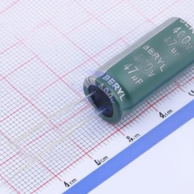China Electronic Capacitor Radial Aluminum 47uF 400V BERYL Electronic Tech RD400M470LO13*30TH-2A2Et 13x30mm for sale