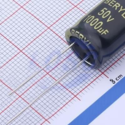China Miniature Aluminum Electrolytic Capacitors Rated Voltage 6.3 to 100V DC BERYL Electronic Tech RF050M102LO13*25TA-1A1E for sale