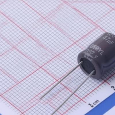 China Miniature Aluminum Electrolytic Capacitors BERYL Electronic Tech RC100M470LO10*12TD-4A3C RoHS 2.0 Certified Component for sale