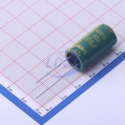 China Miniature Aluminum Electrolytic Capacitors RoHS 2.0 Compliant BERYL Electronic Tech RC080M471LO13*25TH-2A1E Series for sale