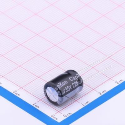 China Radial Electrolytic Capacitor CapXon KF221M035G125A 35 Volt 125 Microfarad Electronic Component for sale
