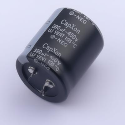 China Aluminum electrolytic capacitor CapXon UJ391M450O350AP4 390 microfarads 450 volts low loss foil type for sale