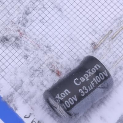 China 330uF 100 Volt Radial Lead Electrolytic Capacitor CapXon KM330M100F115A Electronic Component for sale