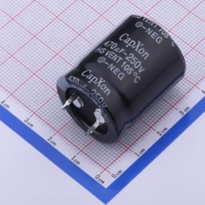 China Radial aluminum electrolytic capacitor CapXon HS471M250N310A with wide voltage and capacitance range for sale