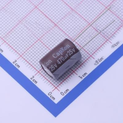 China Electrolytic Capacitor CapXon GL471M025G150A 25 Volts 150 Microfarads Radial Lead Aluminum Capacitor for sale