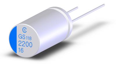 China Conductive Polymer Aluminum Capacitors Chinsan UGS1C222MP51020F5 with 2000 Hours Operation at 105C for sale