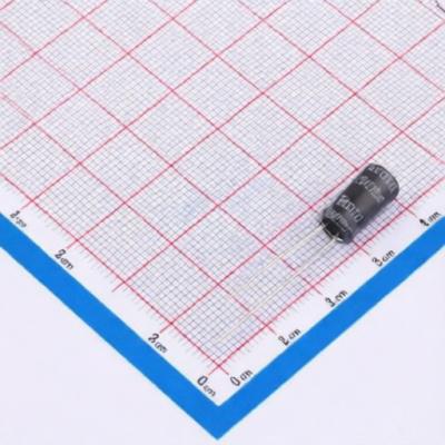 China Electronic Component Econd 220uF25V6.3x12KM Aluminum Electrolytic Capacitor KM Series with PET Sleeve for sale