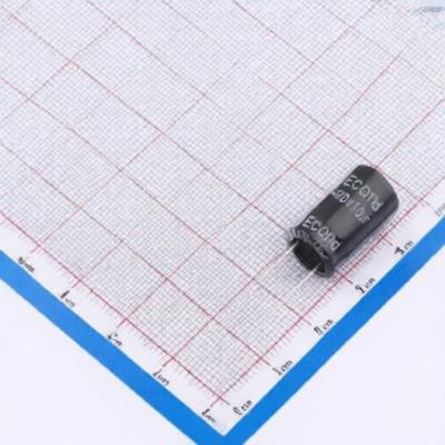 China Aluminum Electrolytic Capacitor KM100M450G170B000 10uF 450V 10x17mm Black Sleeve with White Lettering for sale