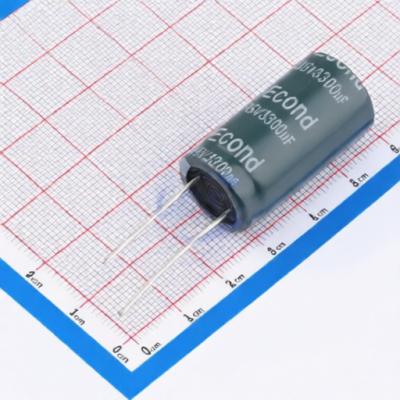 China Green Sleeve Aluminum Electrolytic Capacitor Econd 3300uF35V16x30GF GF Series Long Lead for sale