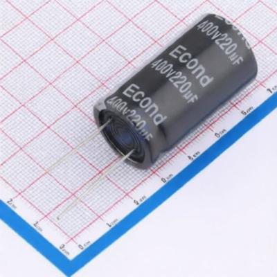 China aluminum electrolytic capacitor Econd 220uF400V22x41KM ideal for communication equipment and power supplies for sale