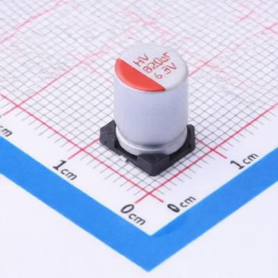China Surface Mount Low Leakage Current Capacitors Honor Elec HV0J827M0810PZ Conductive Polymer Aluminum Solid Type for sale