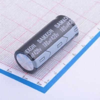 China Aluminum case Man Yue Tech ERH187M2ML40RR electrolytic capacitor with foil type construction and sealing for sale