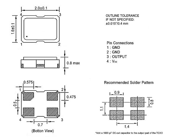 Quality 32 Megahertz Temperature Compensated Crystal Oscillator Raltron RTX-2016BD32-S-32.000-TR 2.8 Volt Power for sale