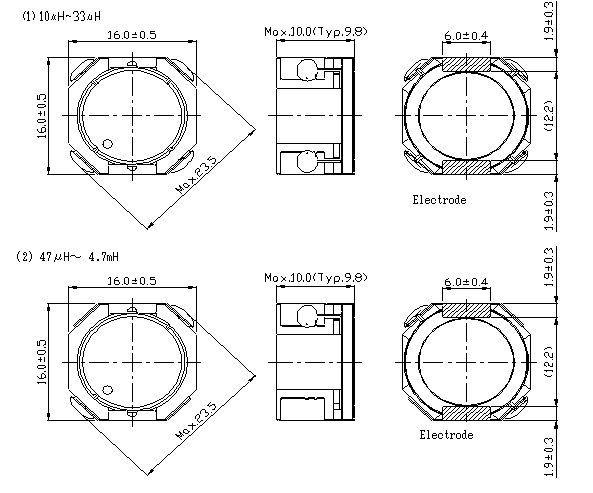 Quality Ferrite drum core SMD power inductor magnetically shielded Sumida CDRH169RBNP-101MC for electronic device applications for sale