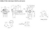 China Durable panel potentiometer TT Electronics P170SPD-C15BR10K with conductive plastic element and switch option for sale