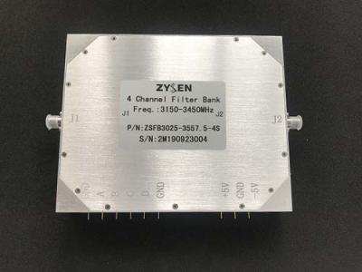 China 3450MHz 50dB RF Microwave Filter Bank 4 Channels Band Pass for sale