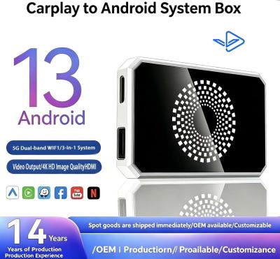 China Wireless CarPlay Android Auto AI Box Android 13 HDMI Output Car Streaming Device for sale