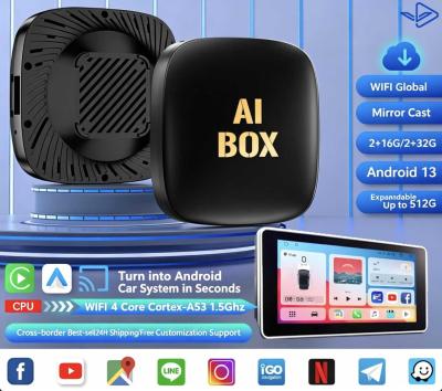 China OEM Custom Android 13 Carplay Ai Box 2 In 1 Wireless Carplay Android Auto for sale