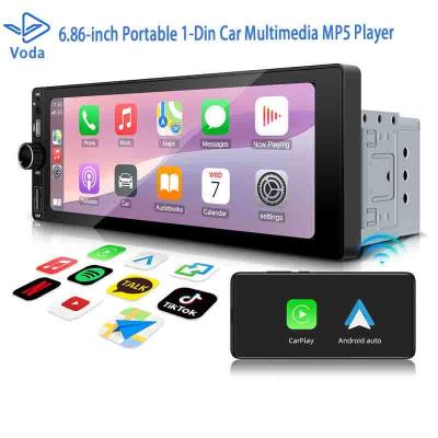 China Single DIN 6.86 Inch Touchscreen Multimedia Car Radio With Android Auto Carplay for sale