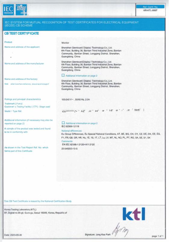 CB - Shenzhen Qunmao Display Technology Co., Ltd.