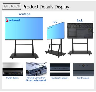 China Qtenboard Smart Class Interactive White Board for Teaching Interactive Digital Board 65 Inch Interactive Kit for White Board for sale