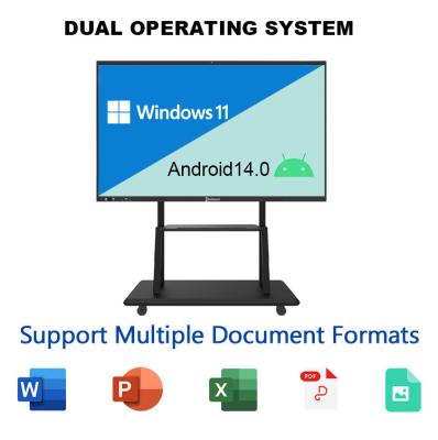 China 4k 55 65 75 85 96 110' Mehrsprachige Software LCD Smart Android Interaktive Touch Panel zu verkaufen
