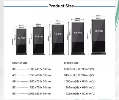 China Qtenboard Lcd 49 55 Inch Indoor Vertical Totem Android Advertising Video Display Free Standing Digital Signage Touch Screen Kiosk for sale
