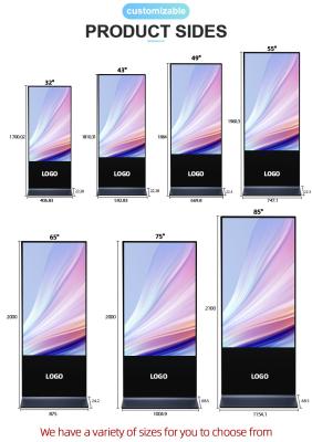China Qtenboard Lcd 49 55 Inch Indoor Vertical Totem Android Advertising Video Display Free Standing Digital Signage Touch Screen Kiosk for sale