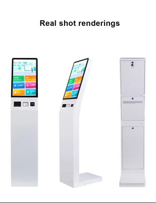 China Qtenboard Oem 27 Inch Floor Stand Automated Meal Ticket Payment Queue MachineSelf Service Kiosk for Bank / Hospital / Station for sale