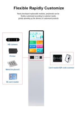 China Qtenboard Bank/Hospital/Government Queue Kiosk Queue Management System Kiosk Number Calling Self Service Kiosk with Ticket Dispenser for sale