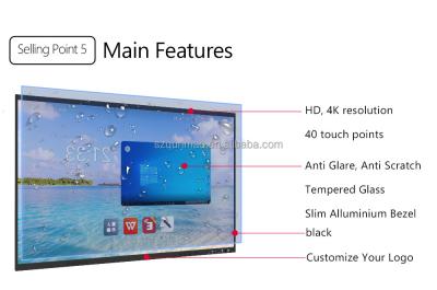 China Qtenboard 4K Android 14 4+32G V100 Interactive Whiteboard Smart White Board for sale