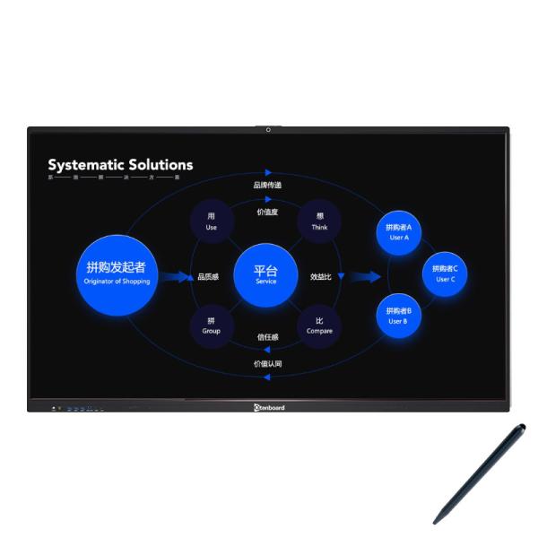 Quality Qtenboard Interactive Smart Board 55-110 Inch Pen Finger 40 Touch Point High for sale