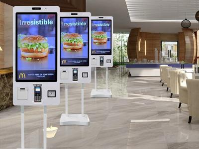 China Qtenboard Food Automatic Credit Card Coin Cash Payment Kiosks Terminal Self Ordering Self Service Kiosk in Snack Bar Fast Food Restaurant for sale