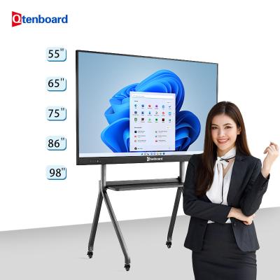 China Qtenboard Factory Price 75 Inch Touch Screen Panel All in One Smart Digital Whiteboard 75 Inch Interactive Board for School for sale