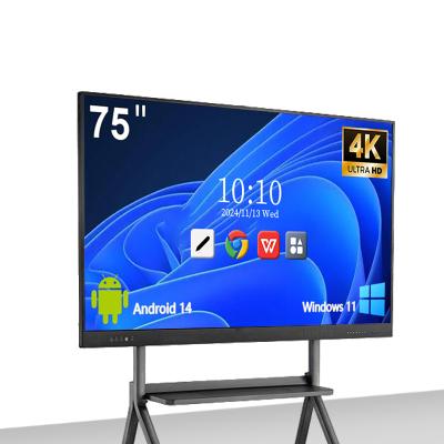 中国 Qtenboard ODM 4K A+ オリジナルタッチスクリーン アンドロイド OPS 65 75 インチ インタラクティブなスマートボード 販売のため
